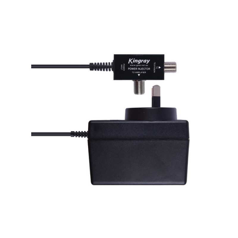 Kingray PSK06F 14VDC 100mA Power Supply with F-Type Injector ...